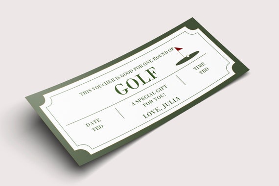 Golf Gift Certificate Coupon INSTANT DOWNLOAD EDITABLE - Etsy