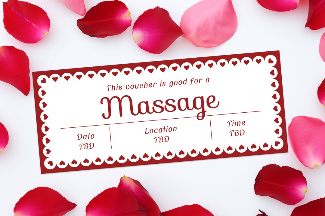 Valentine's Day Massage Gift Voucher - INSTANT DOWNLOAD - EDITABLE Text ...