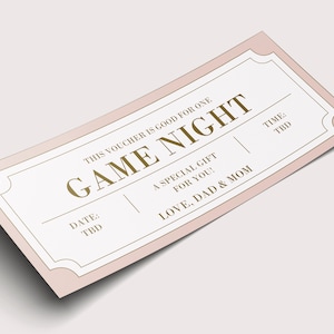 Game Night Coupon Voucher - INSTANT DOWNLOAD - EDITABLE Text ...