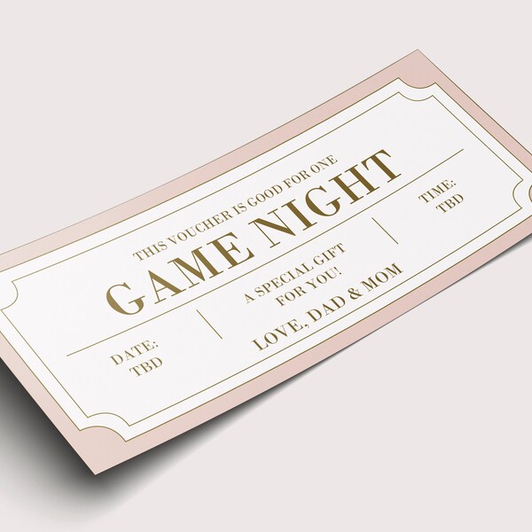 Game Night Certificate Template - Etsy