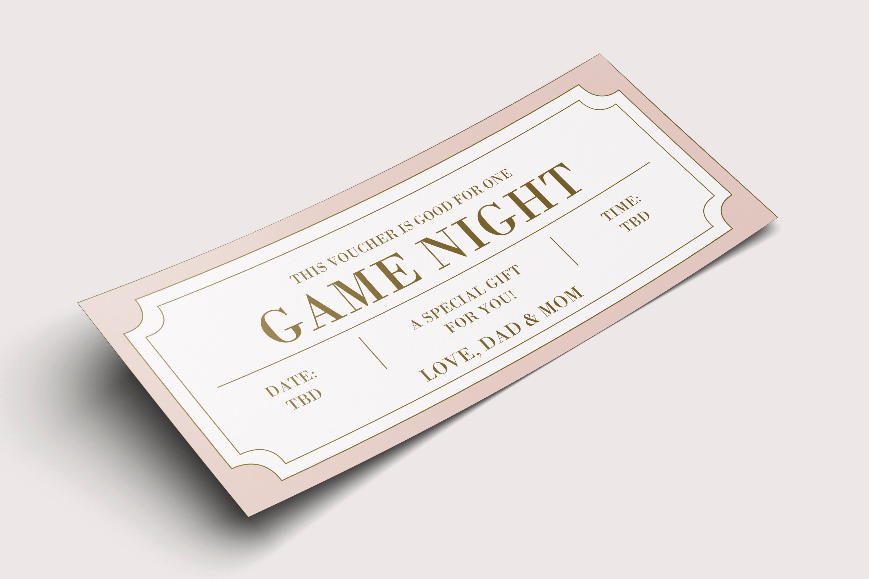 Game Night Coupon Voucher INSTANT DOWNLOAD EDITABLE Text - Etsy