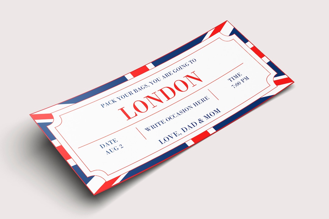 Trip to London Voucher - INSTANT DOWNLOAD - EDITABLE Text - Printable ...