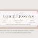 Voice Lessons Coupon Voucher INSTANT DOWNLOAD EDITABLE Text Printable ...