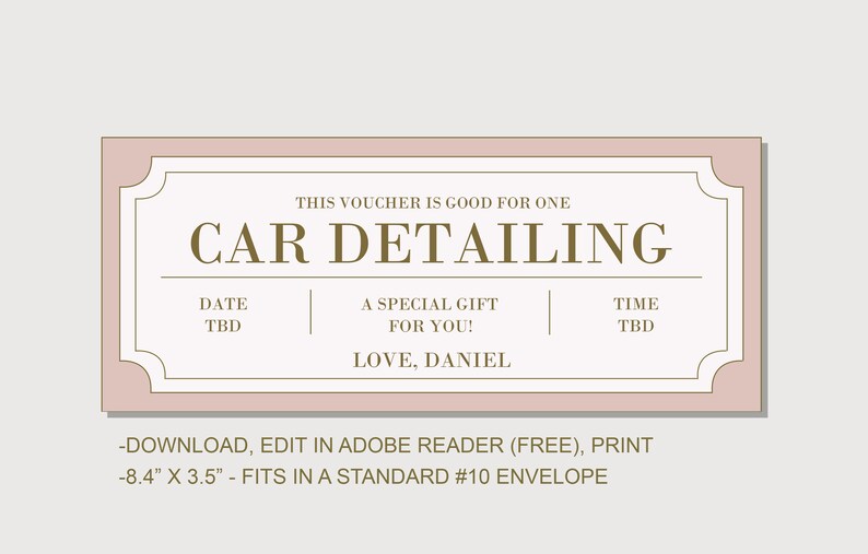 Car Detailing Coupon Voucher INSTANT DOWNLOAD EDITABLE - Etsy