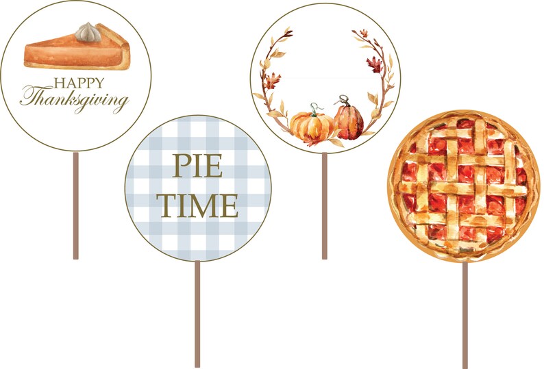 Pie Party Printable Dessert Toppers INSTANT DOWNLOAD - Etsy