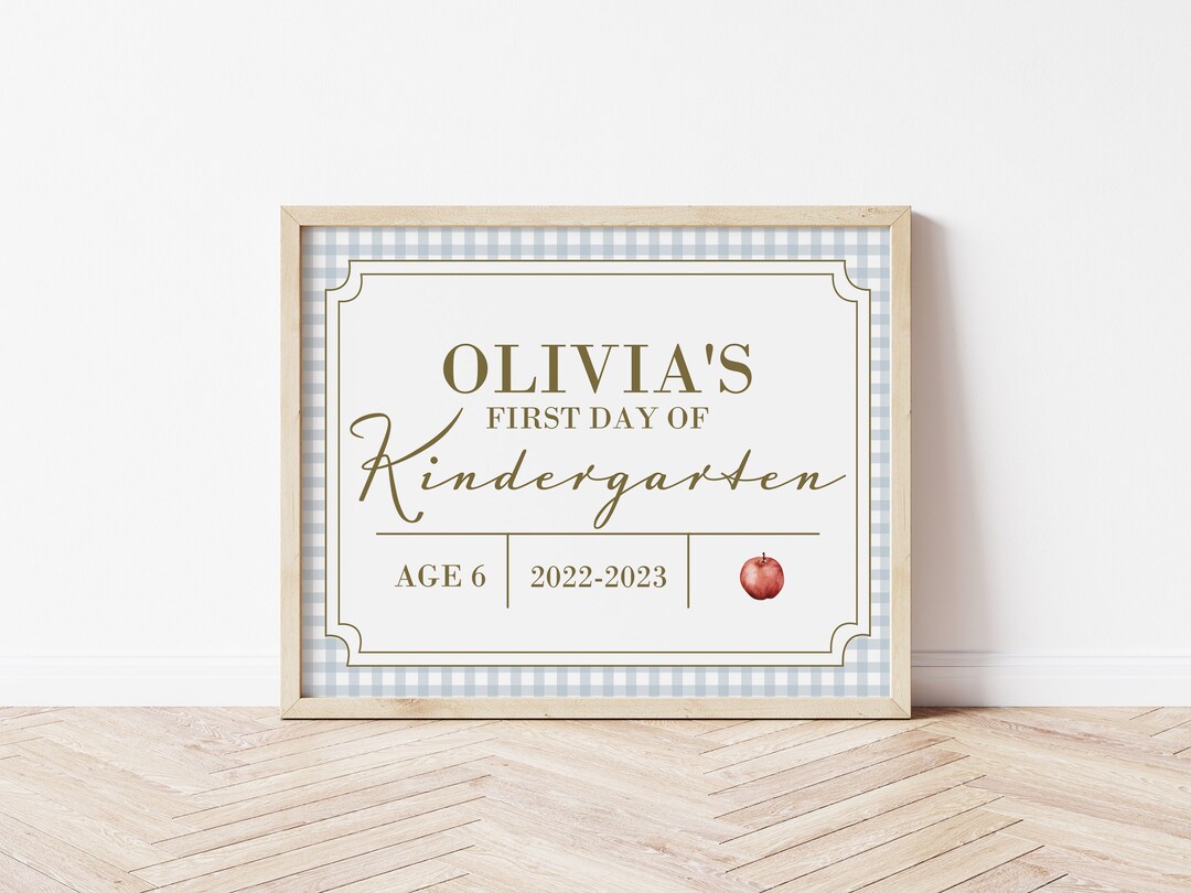 Editable First Day of Kindergarten Sign INSTANT DOWNLOAD - Etsy