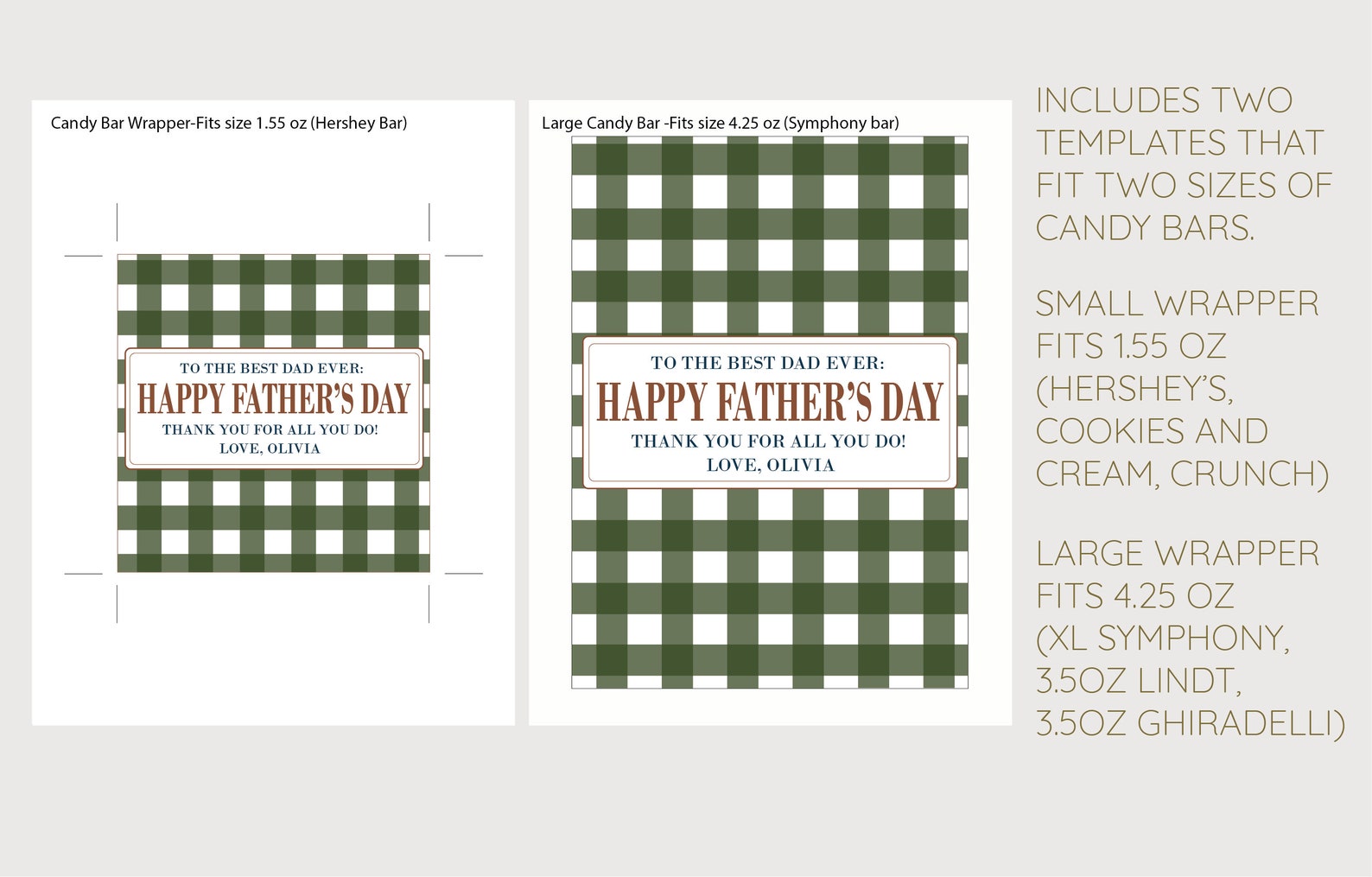 Father's Day Candy Bar Wrapper - INSTANT DOWNLOAD EDITABLE, Printable ...