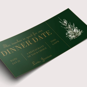 Dinner Out Coupon Voucher Christmas - INSTANT DOWNLOAD - EDITABLE Text ...