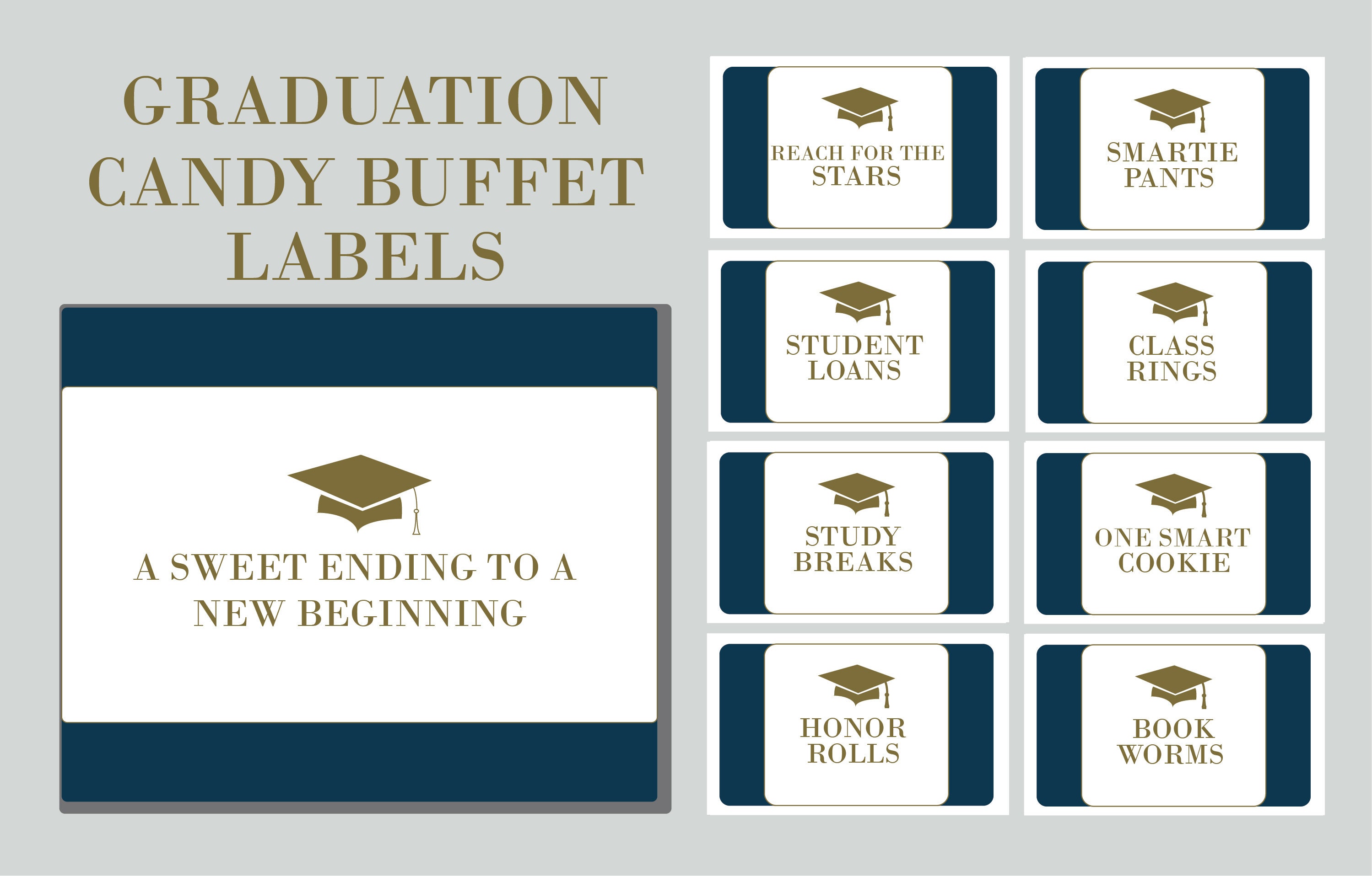 Graduation Candy Buffet Bar Printable Bundle INSTANT | Etsy