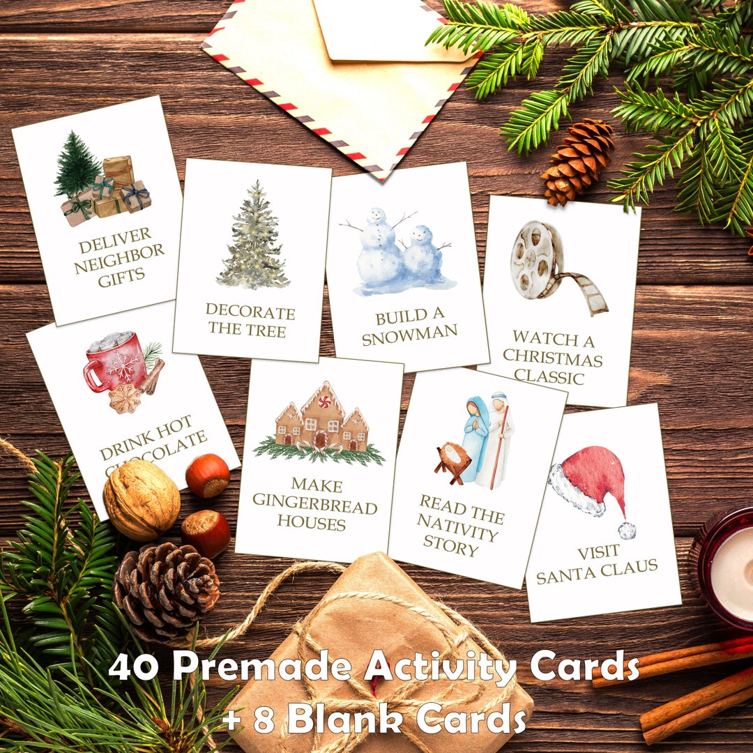 40 Printable Christmas Advent Activity Cards - INSTANT DOWNLOAD ...