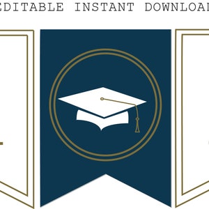 Graduation Printable Banner - INSTANT DOWNLOAD - EDITABLE Text, You ...