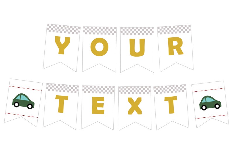 Car Party Printable Banner - INSTANT DOWNLOAD - EDITABLE Text, You ...