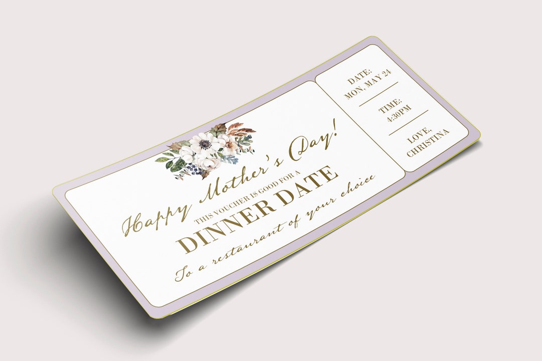 Mother's Day Gift Voucher - INSTANT DOWNLOAD - EDITABLE Text ...