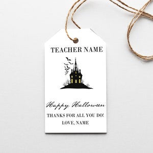 Halloween Teacher Gift Tag - INSTANT DOWNLOAD - Personalize, Happy ...