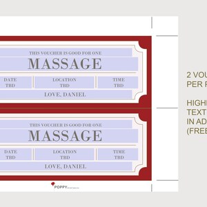 Massage Gift Voucher - INSTANT DOWNLOAD - EDITABLE Text - Printable ...