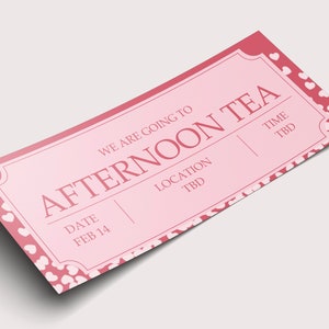 Afternoon Tea Coupon Voucher - INSTANT DOWNLOAD - EDITABLE Text ...