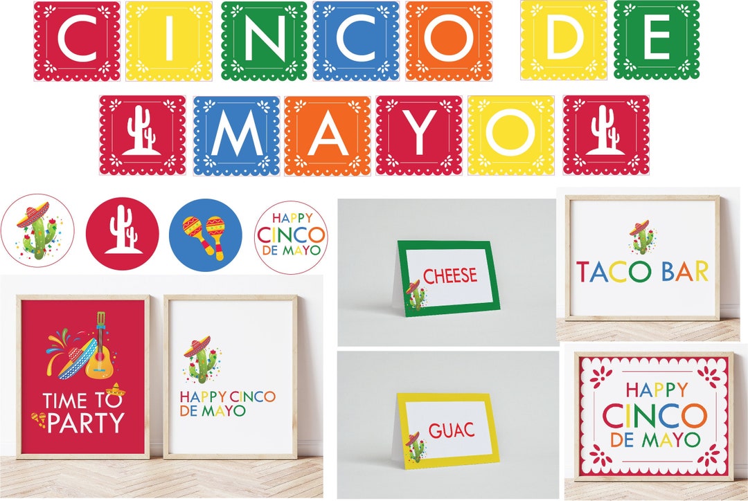 Cinco De Mayo Party Printable Bundle - INSTANT DOWNLOAD - Non-editable ...
