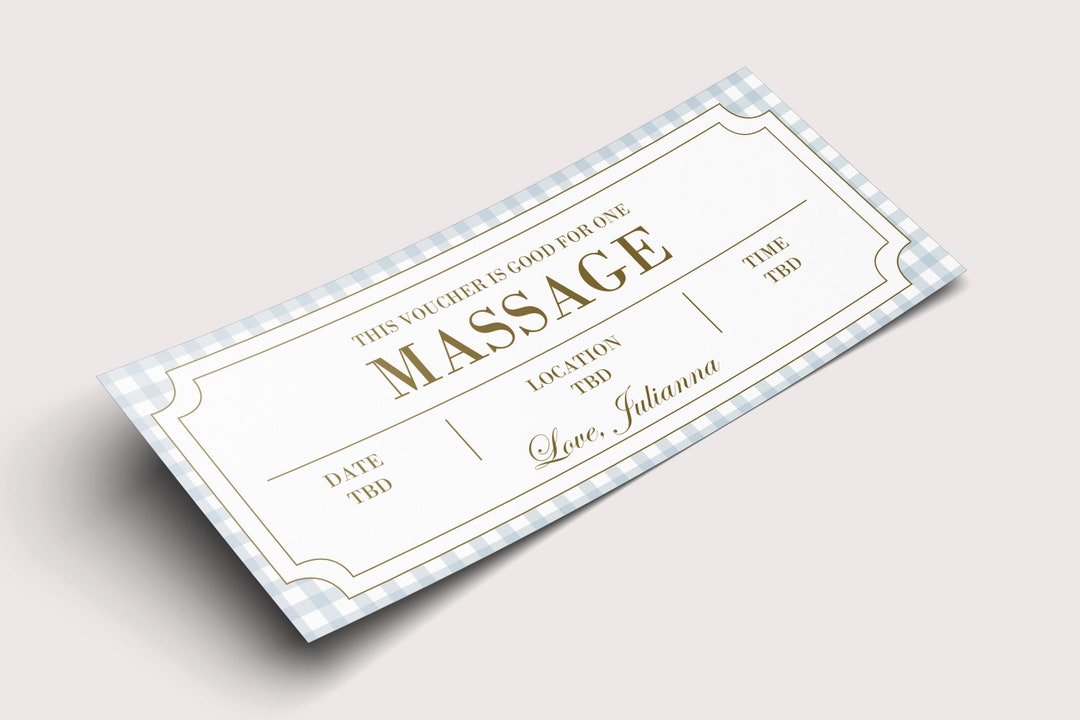 Massage Gift Voucher - INSTANT DOWNLOAD - EDITABLE Text - Printable ...