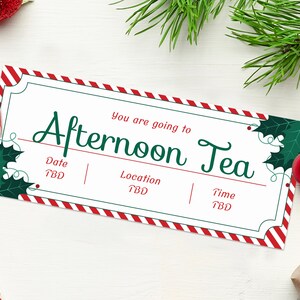 Christmas Afternoon Tea Voucher - INSTANT DOWNLOAD - EDITABLE Text ...