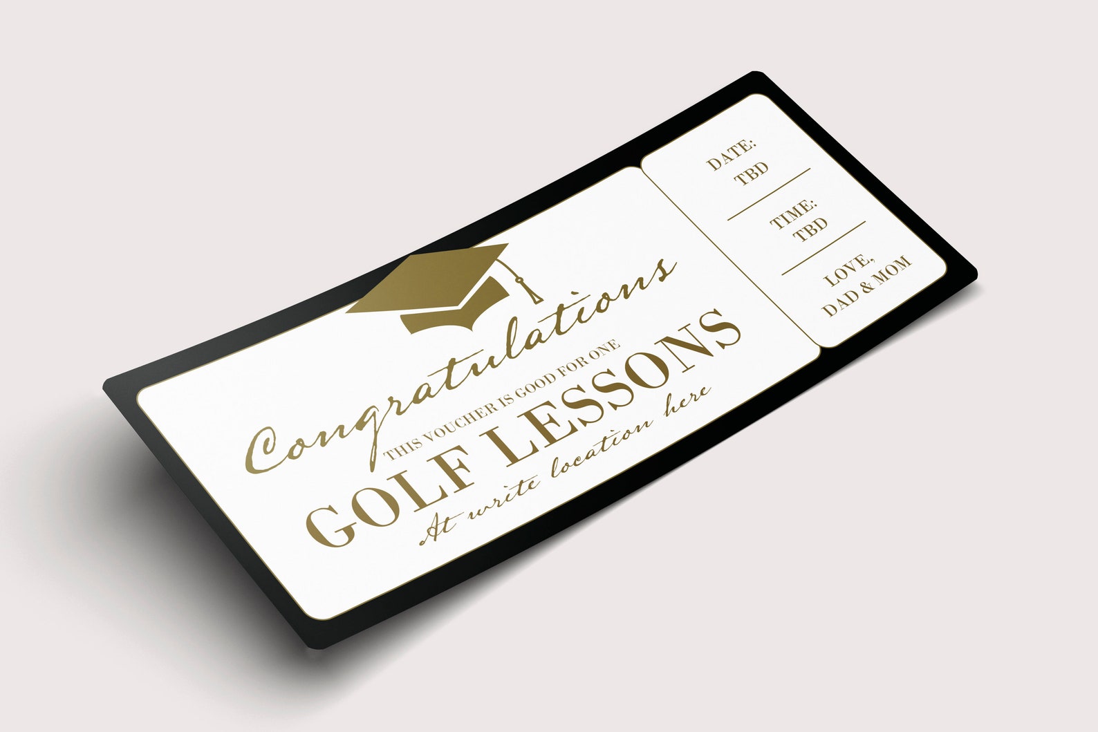 Graduation Golf Lessons Coupon Gift Certificate - INSTANT DOWNLOAD ...