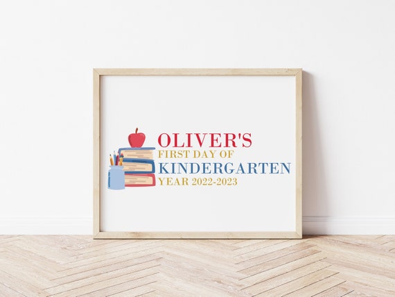 Editable First Day of Kindergarten Sign INSTANT DOWNLOAD - Etsy