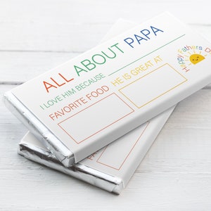 Printable All About Papa Candy Bar Wrapper - INSTANT DOWNLOAD ...