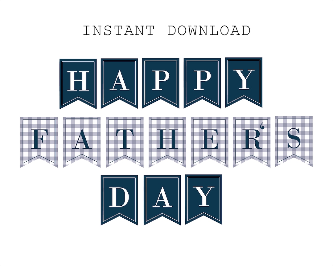 Father's Day Banner Printable - INSTANT DOWNLOAD - Non-editable Text ...
