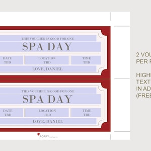 Spa Day Gift Voucher - INSTANT DOWNLOAD - EDITABLE Text - Printable ...