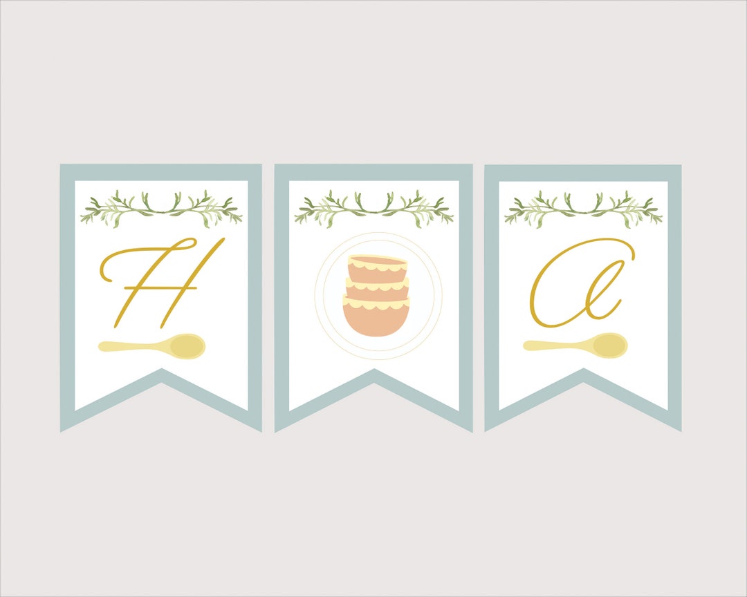 Baking Printable Banner INSTANT DOWNLOAD EDITABLE Text, You Personalize ...