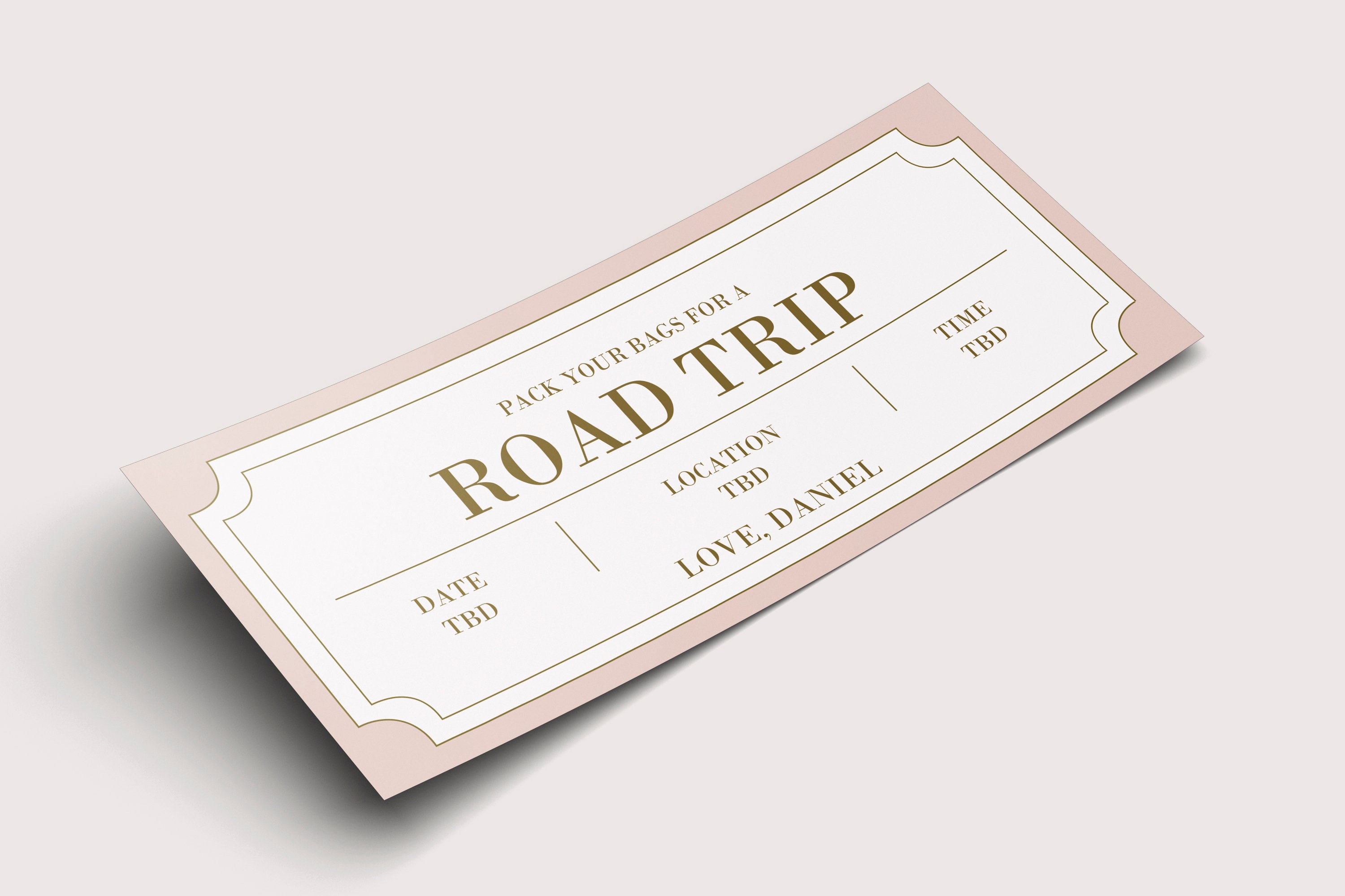 Road Trip Coupon Voucher INSTANT DOWNLOAD EDITABLE Text Printable ...