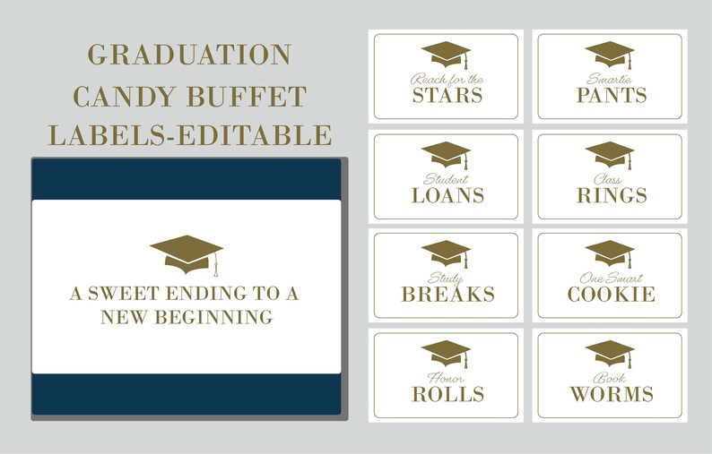 Graduation Candy Buffet Bar Printable Bundle INSTANT | Etsy