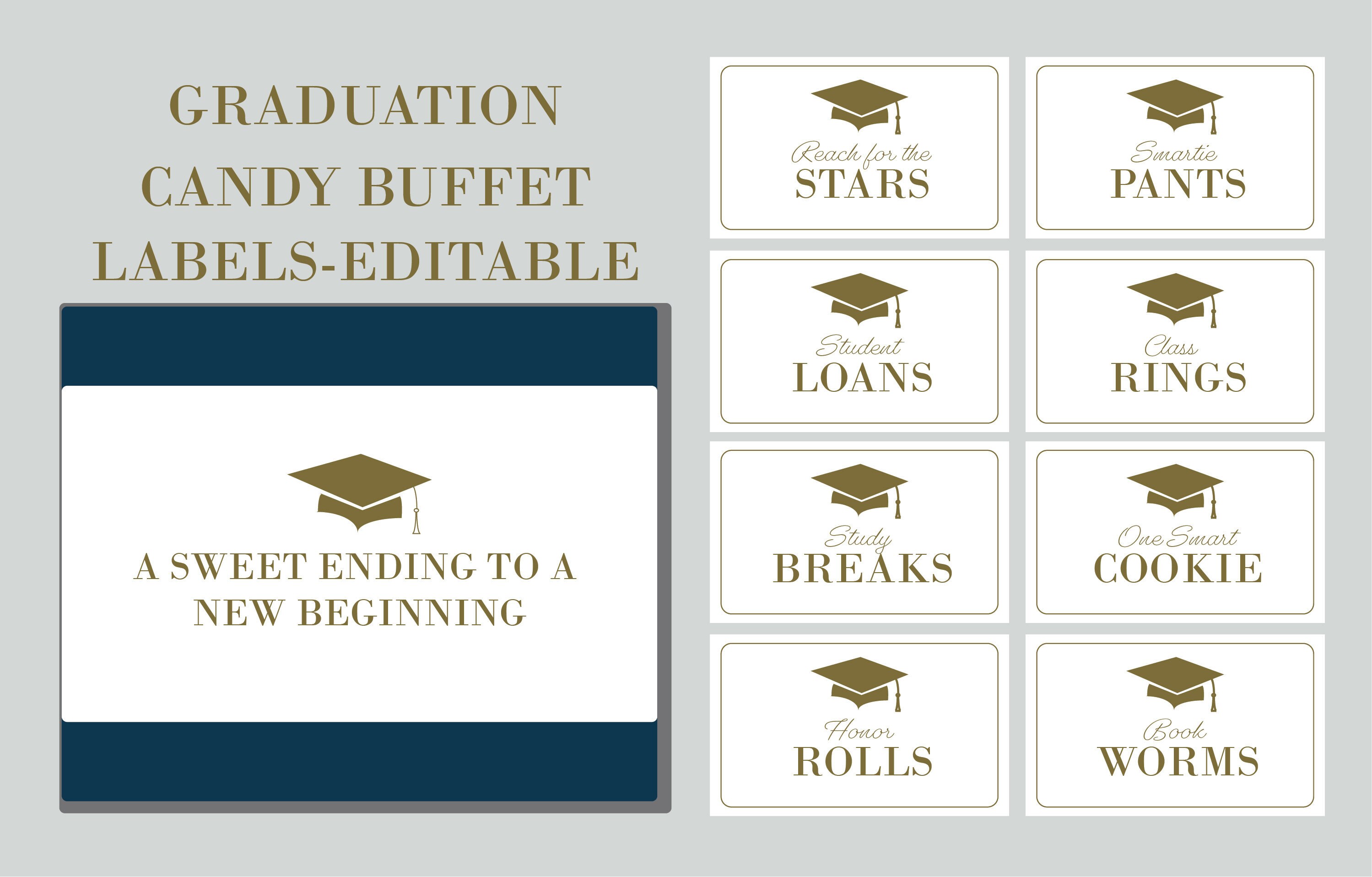 Graduation Candy Buffet Bar Printable Bundle INSTANT | Etsy