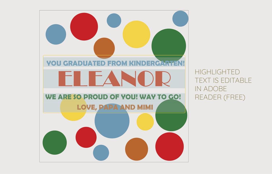 Kindergarten Preschool Graduation Candy Bar Wrapper Gift - INSTANT ...