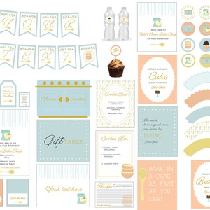 Baking Party Printable Bundle - INSTANT DOWNLOAD - EDITABLE Text, You ...