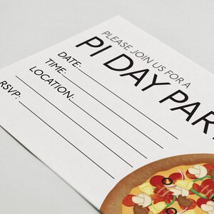 Pi Day Party Invite Printable - INSTANT DOWNLOAD - Non-editable Text ...