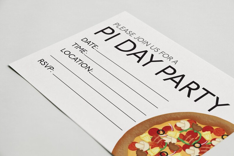 Pi Day Party Invite Printable INSTANT DOWNLOAD - Etsy