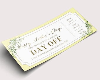 Time off Voucher Template - Etsy