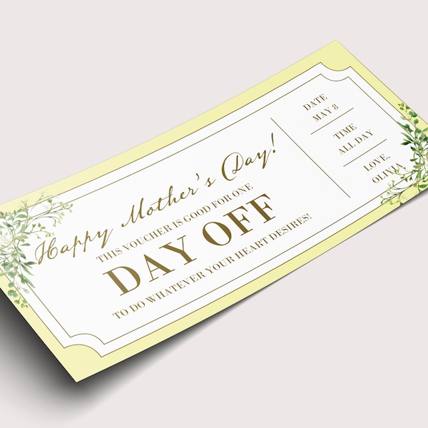 Time off Certificate - Etsy