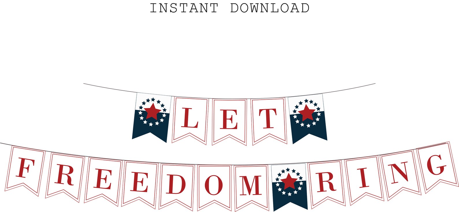Let Freedom Ring Banner Printable INSTANT DOWNLOAD - Etsy