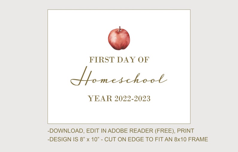 Editable First Day of Homeschool INSTANT DOWNLOAD - Etsy