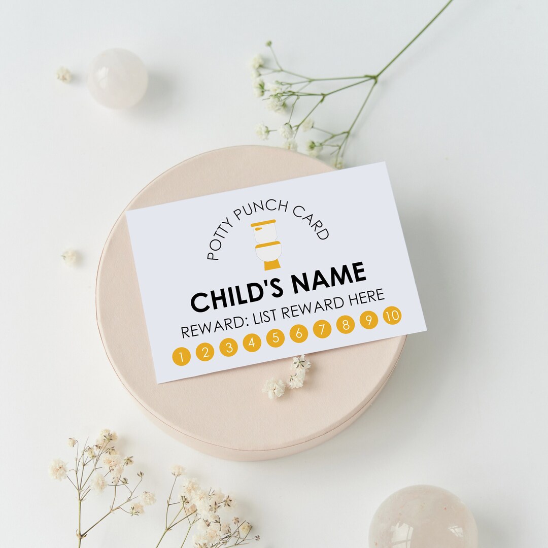 Printable Potty Punch Card - INSTANT DOWNLOAD - EDITABLE Text ...