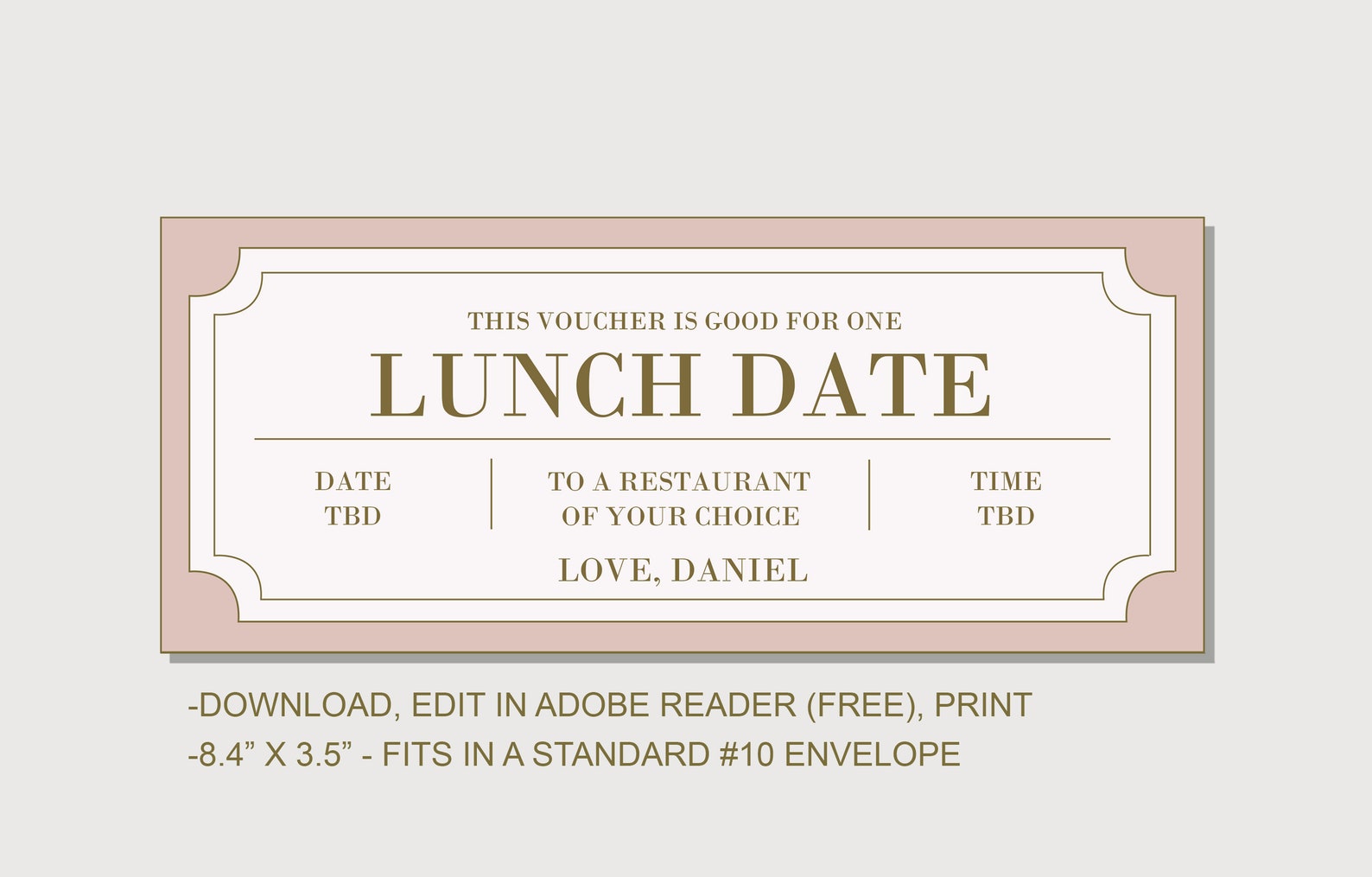 Lunch Coupon Voucher - INSTANT DOWNLOAD - EDITABLE Text - Printable ...