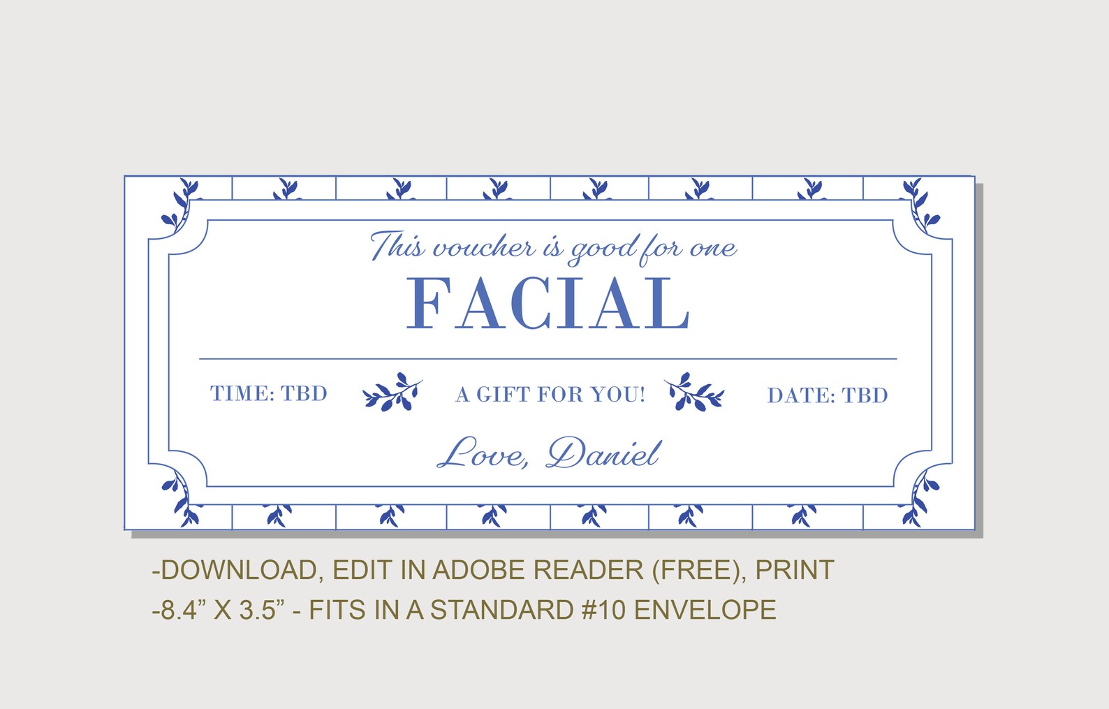 Facial Coupon Voucher - INSTANT DOWNLOAD - EDITABLE Text - Printable ...