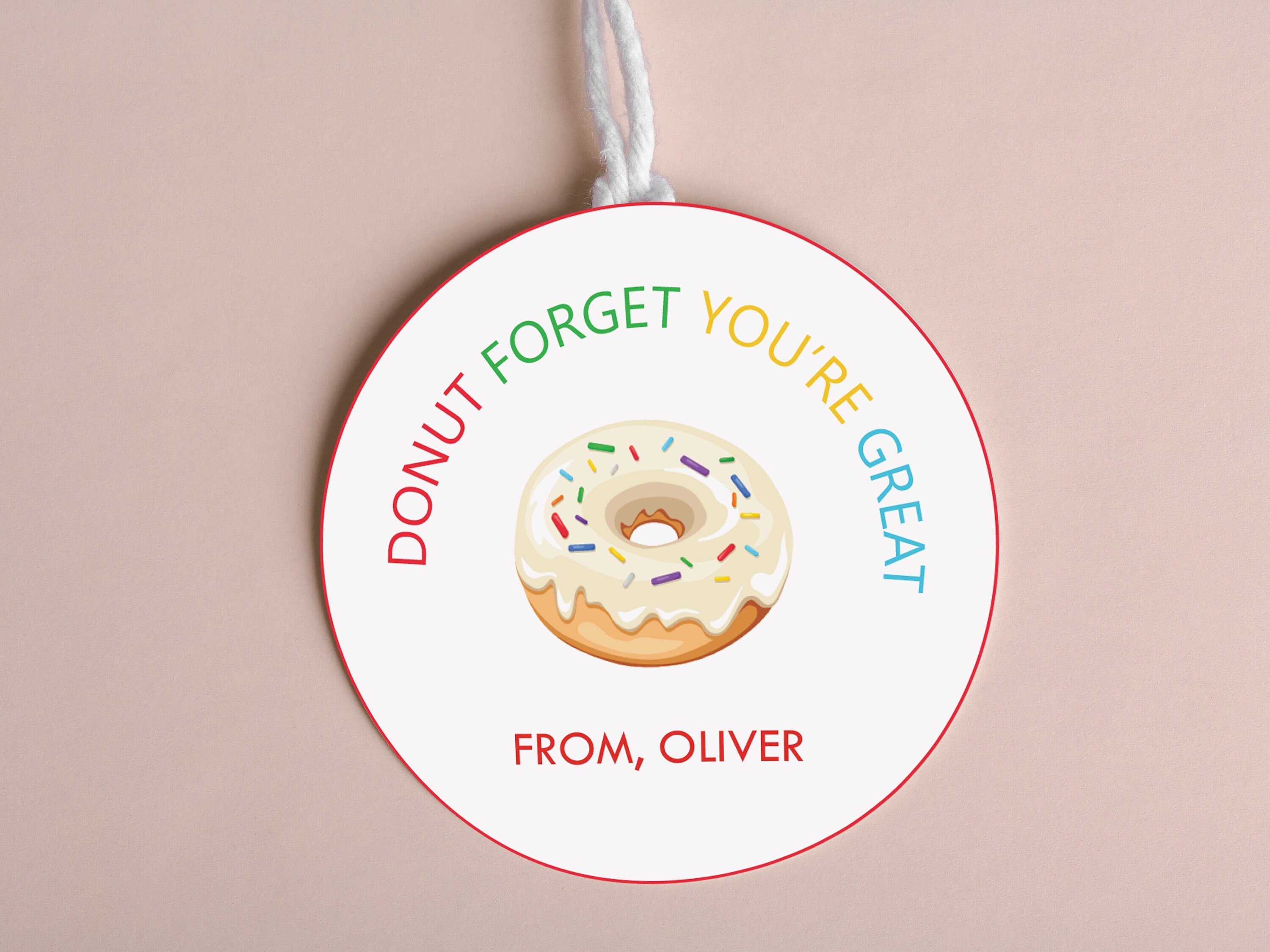 Donut Tag Printable - INSTANT DOWNLOAD - EDITABLE Text - Printable ...