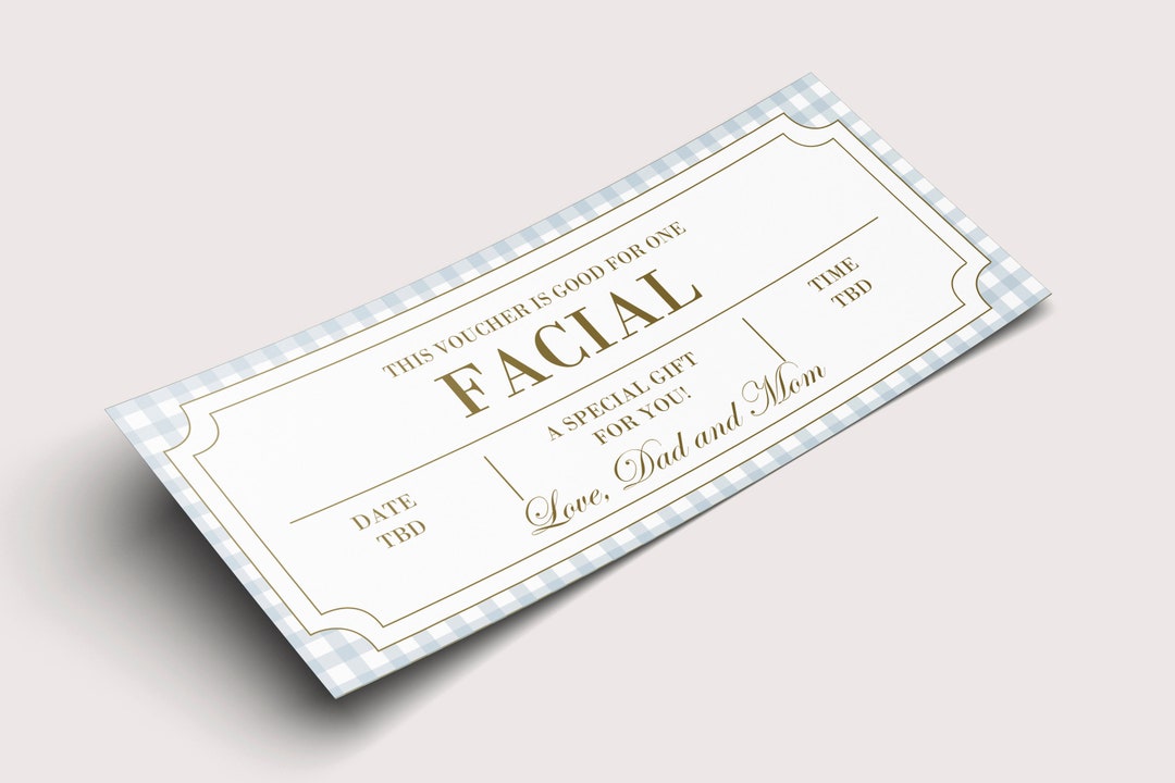 Facial Coupon Voucher - INSTANT DOWNLOAD - EDITABLE Text - Printable ...