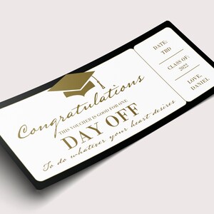 Graduation Day off Coupon Certificate - INSTANT DOWNLOAD - EDITABLE ...