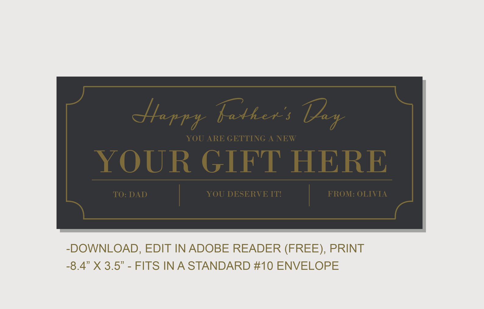 Father's Day Gift Certificate Coupon INSTANT DOWNLOAD - Etsy
