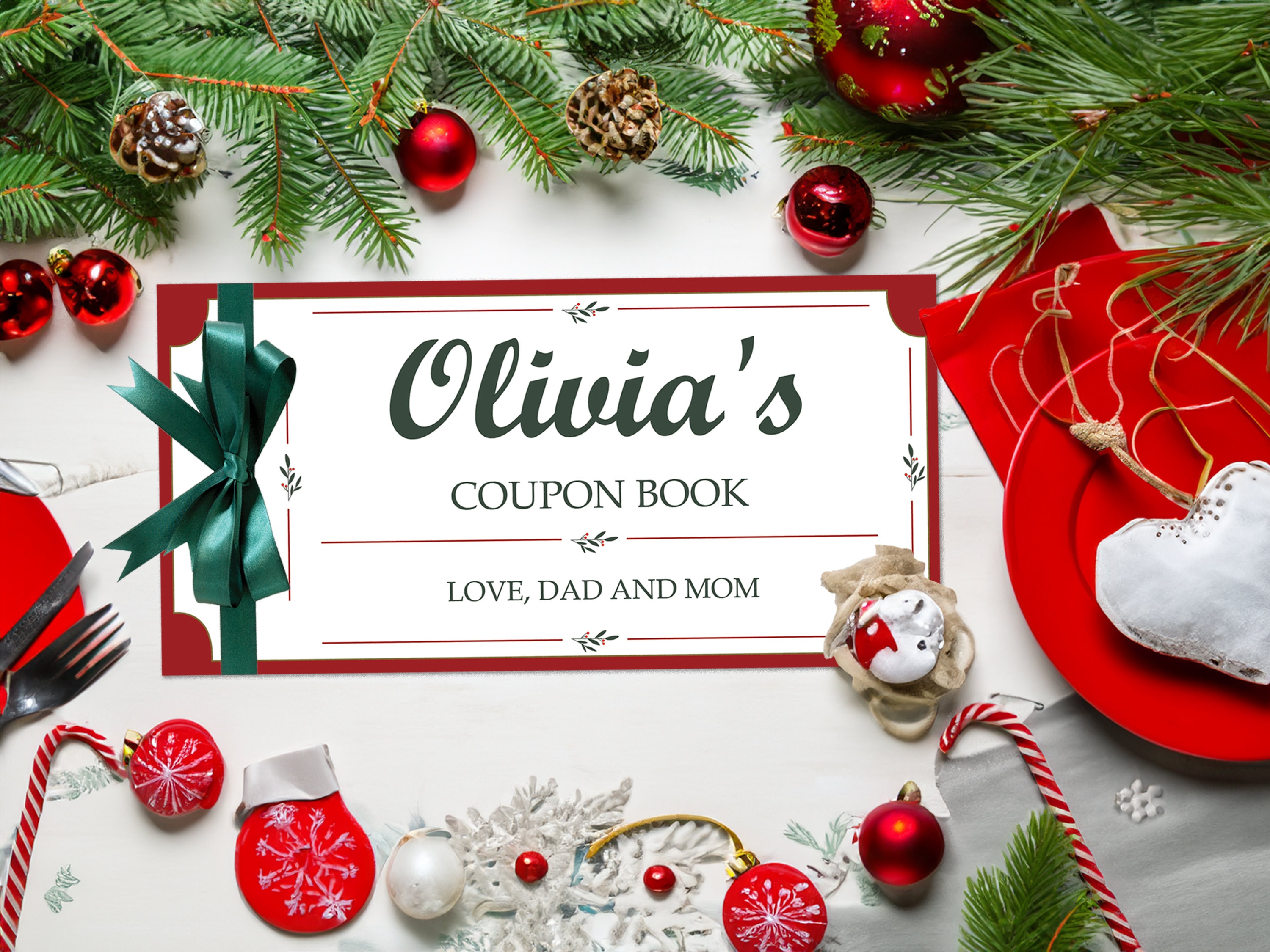 Christmas Coupon Book - INSTANT DOWNLOAD - EDITABLE Text - Stocking ...