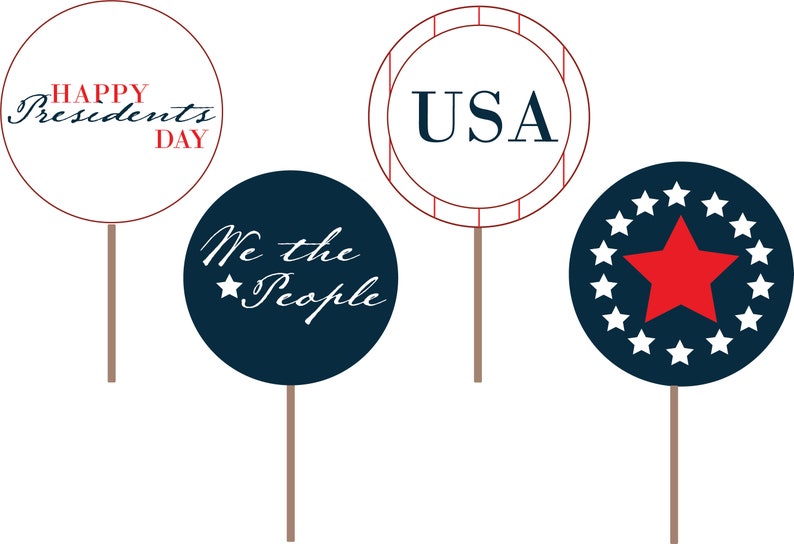 Presidents' Day Printable Dessert Toppers - INSTANT DOWNLOAD - Non ...