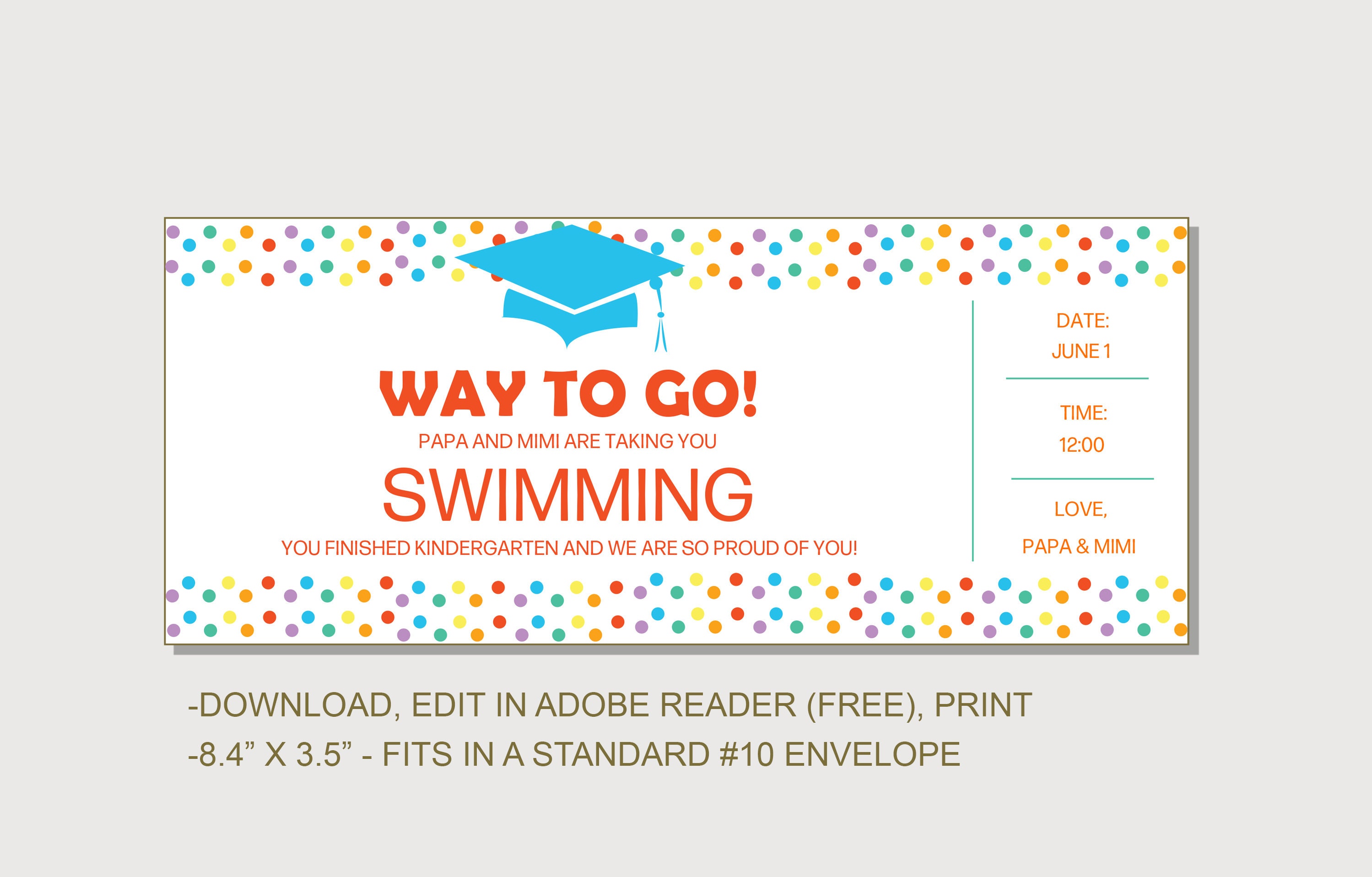 Swimming Preschool Kindergarten Graduation Gifts Coupon - Etsy